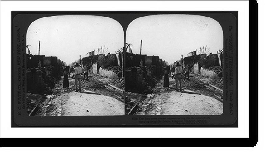 Historic Print, [Earthquake, Kingston, Jamaica, 1907]: The first steps ...