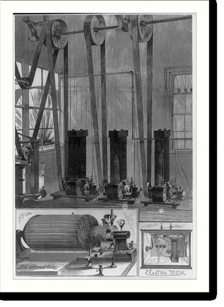 Historic Print, Edison's electric light. the generator, the armature ...