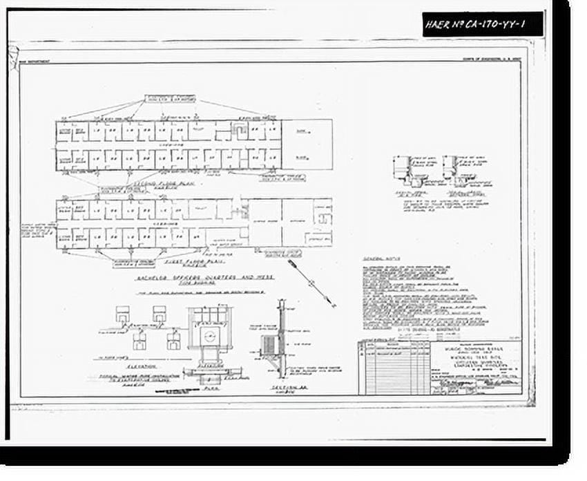 Historic Print, Edwards Air Force Base, North Base, Bachelor Officers ...