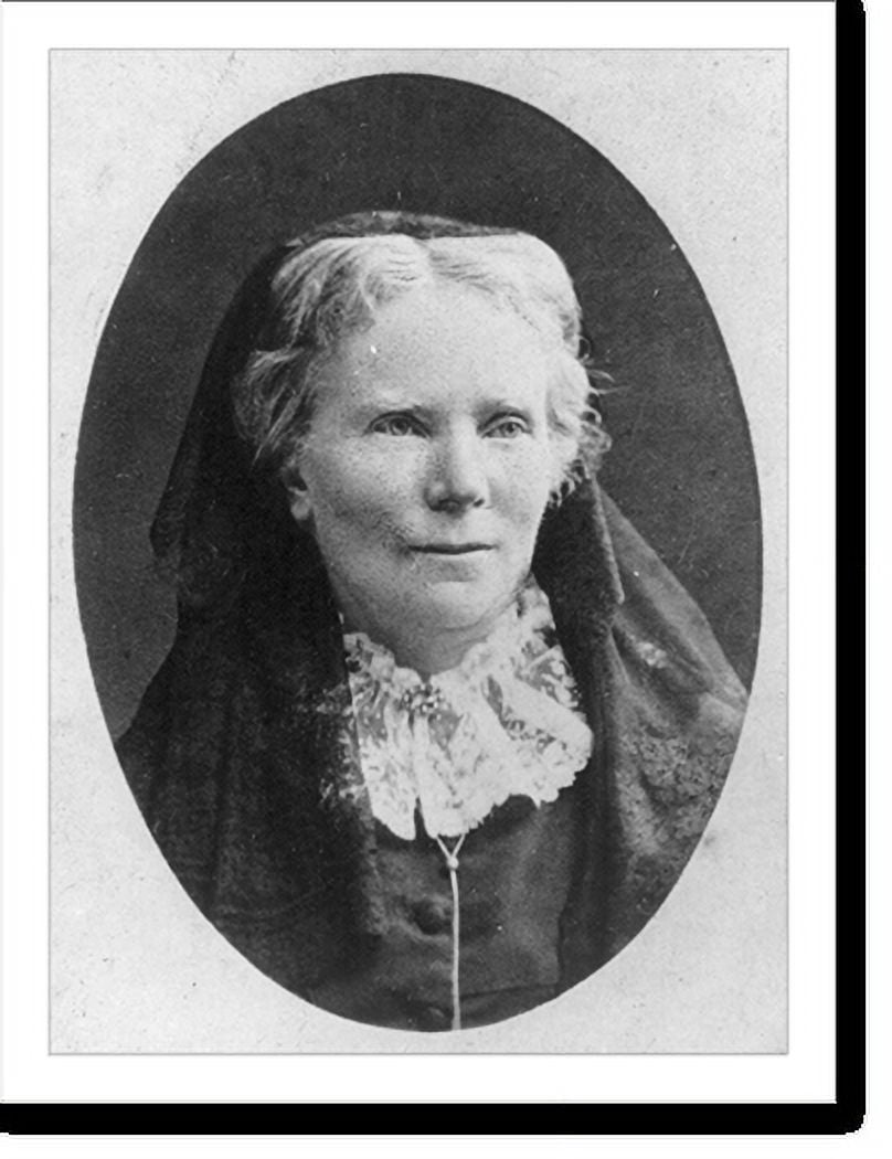 Historic Print, [Elizabeth Blackwell, 1821-1910, oval bust, wearing ...