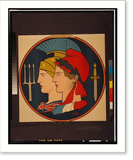 Historic Print, [Emblem of France and Great Britain].EHB ; M. Rusling ...