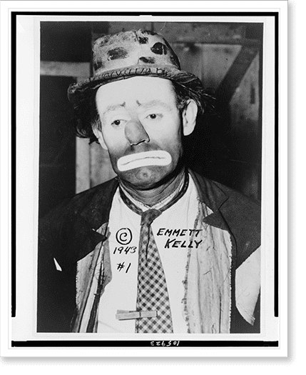 Historic Print, [Emmett Kelly, head-and-shoulders portrait, facing ...