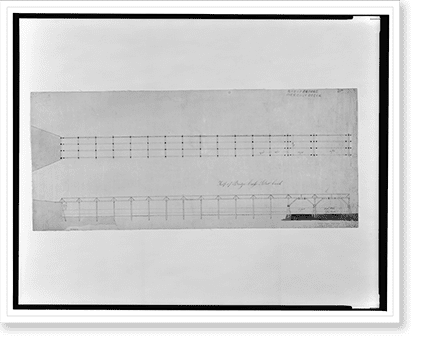 Historic Print, Engineering drawing for bridges (bridge over Goose ...