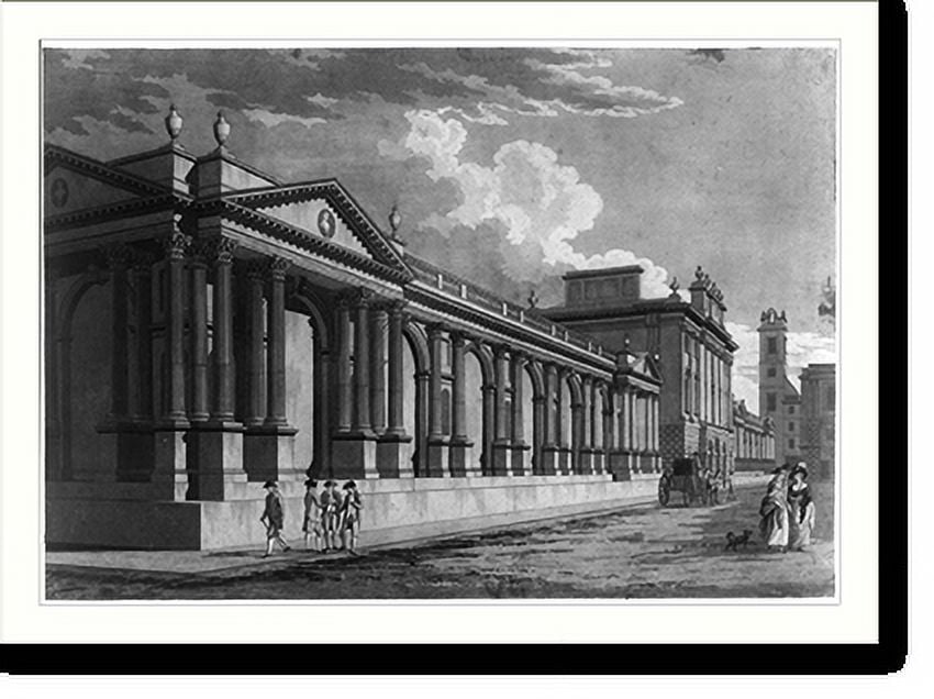 Historic Print, England. Principal front, Bank of England as designed ...