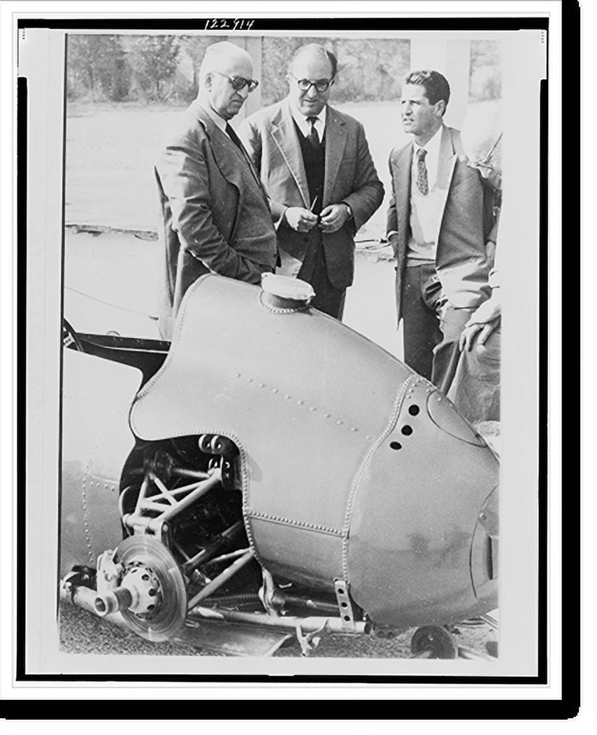 Historic Print, Enzo Ferrari left, founder and owner of the Ferrari ...