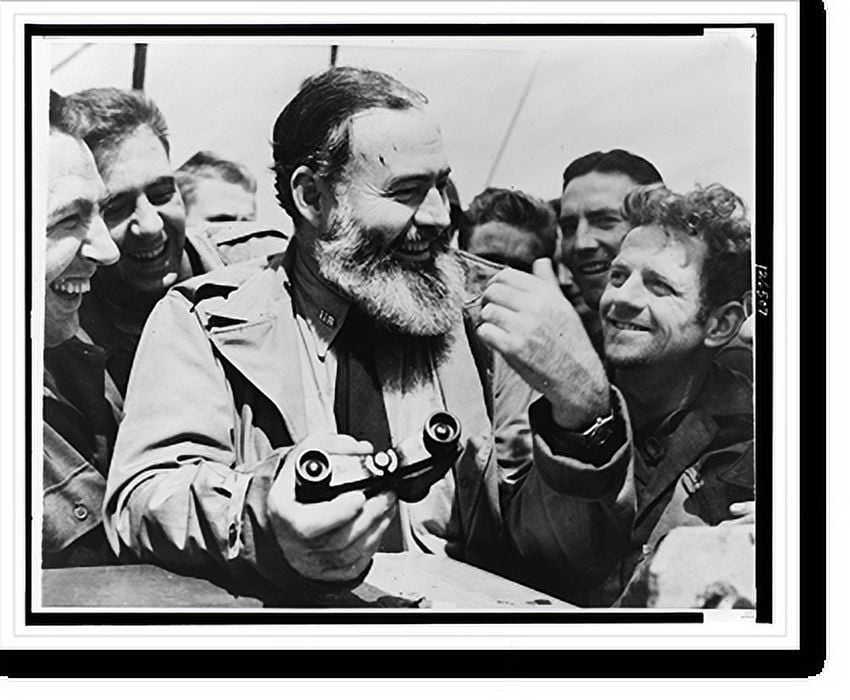 Historic Print, [Ernest Hemingway, wearing military style dress, facing ...