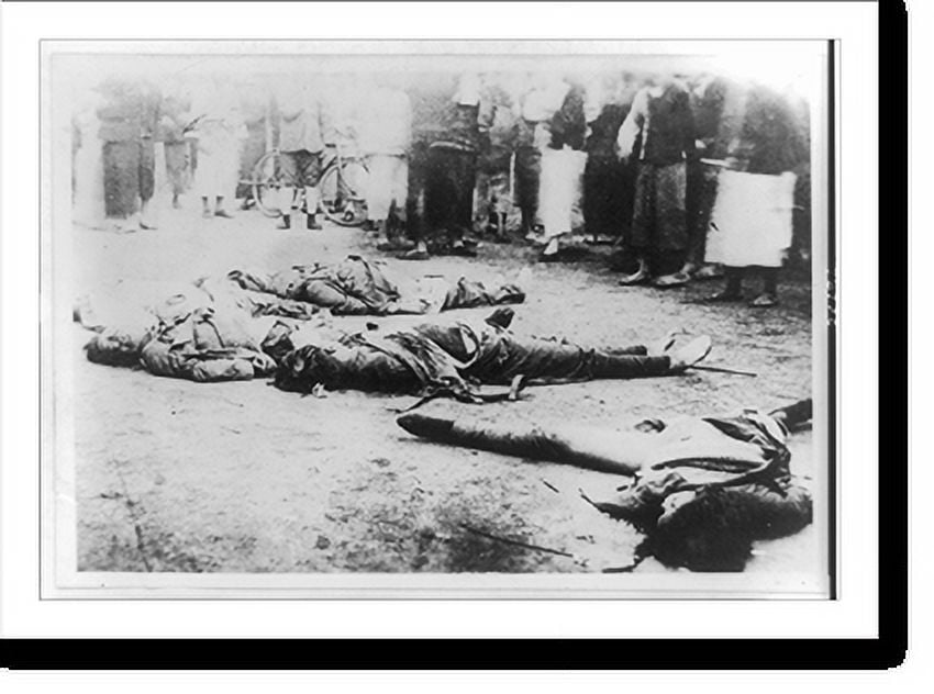 Historic Print, [Executed communists lying in street in Canton or ...