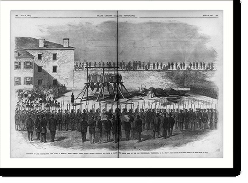 Historic Print, Execution of the conspirators, Mrs. Mary E. Surratt ...