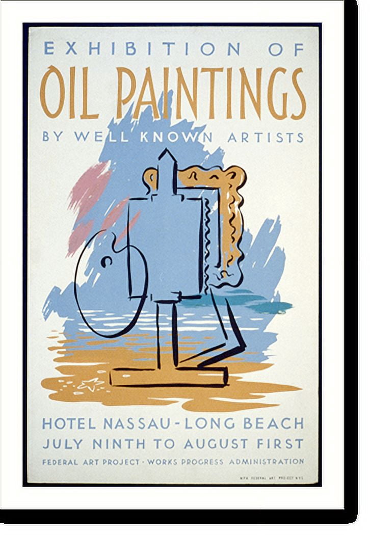 Historic Print, Exhibition of oil paintings by well known artists, 16 ...