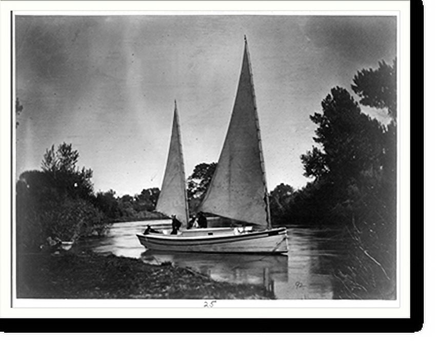 Historic Print, Expedition exploring boat, Truckee River.T. H. O ...