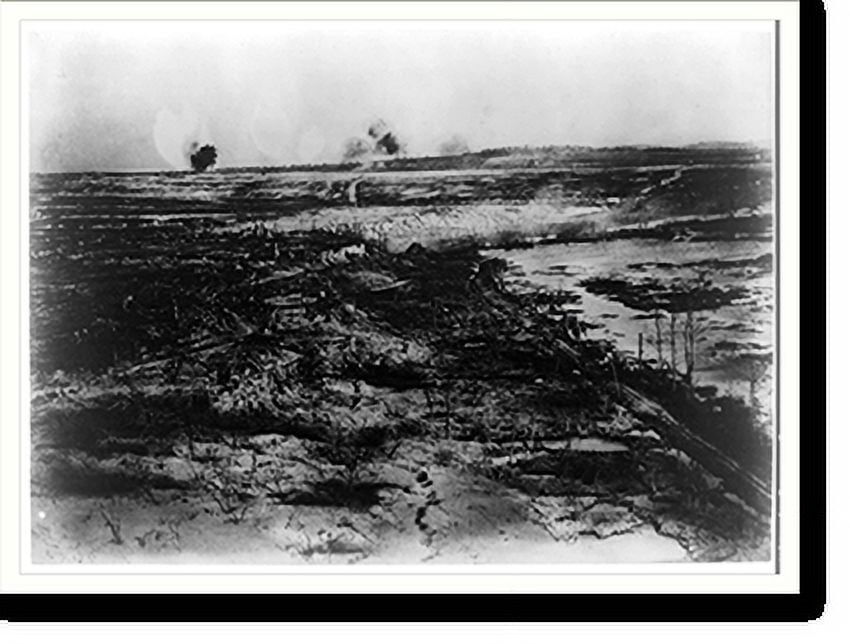 Historic Print, [Explosion from bomb at Mont St. Quentin on the Somme ...