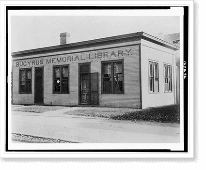 Historic Print, [Exterior of Bucyrus Memorial Library, Bucyrus, Ohio ...