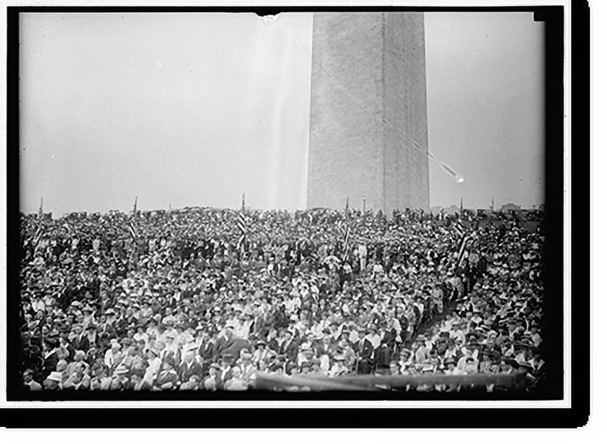Historic Print, FLAG DAY. CROWD AT EXERCISES AT MONUMENT, 16" x 20 ...