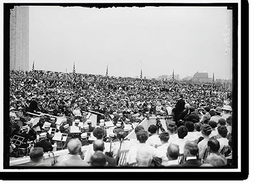 Historic Print, FLAG DAY. CROWD AT EXERCISES AT MONUMENT - 2, 18" x 24 ...