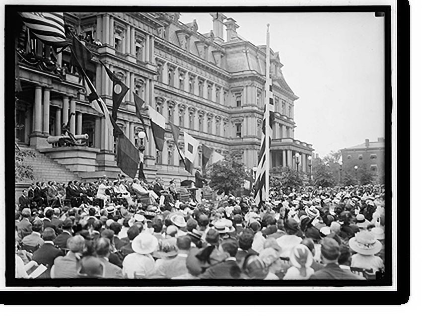 Historic Print, FLAG DAY. FLAG DAY EXERCISES, STATE, WAR AND NAVY BUILDING. WILSON SPEAKING ...