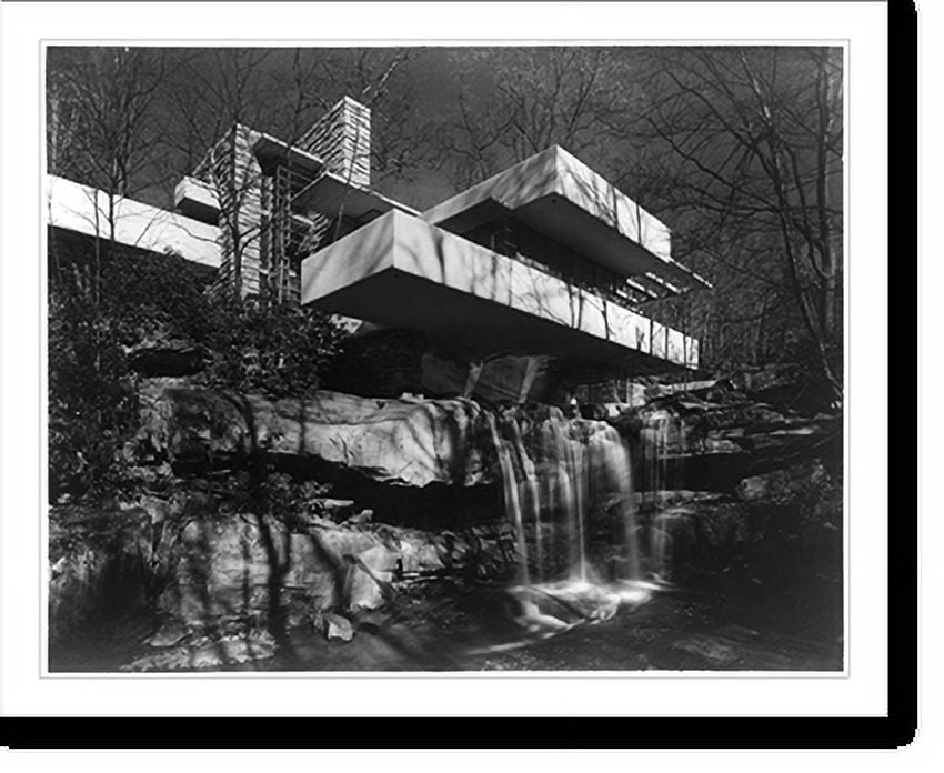 Historic Print, Falling Water", a dwelling designed by Frank Lloyd ...
