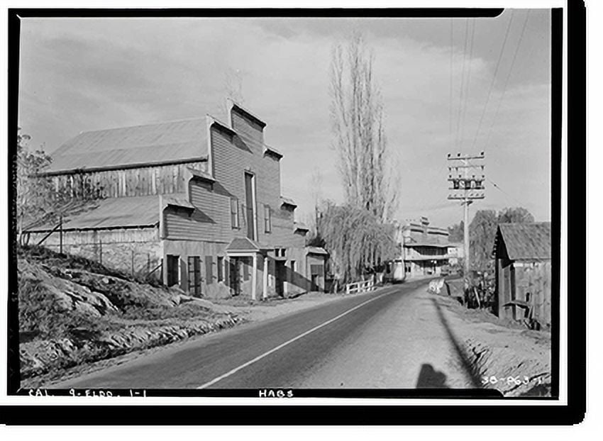 Historic Print, False Front Commercial Buildings, El Dorado, El Dorado ...