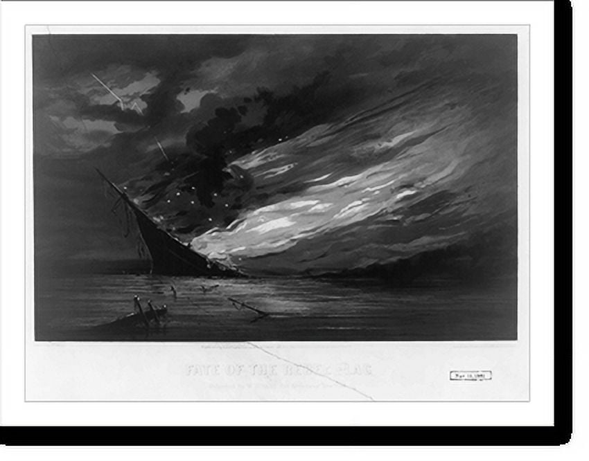 Historic Print, Fate of the rebel flag.painted by Wm. Bauly ; lith. of ...