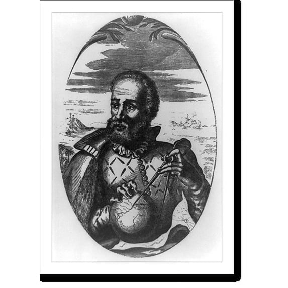 Historic Print, [Fernando Magellan, half-length portrait, facing left ...