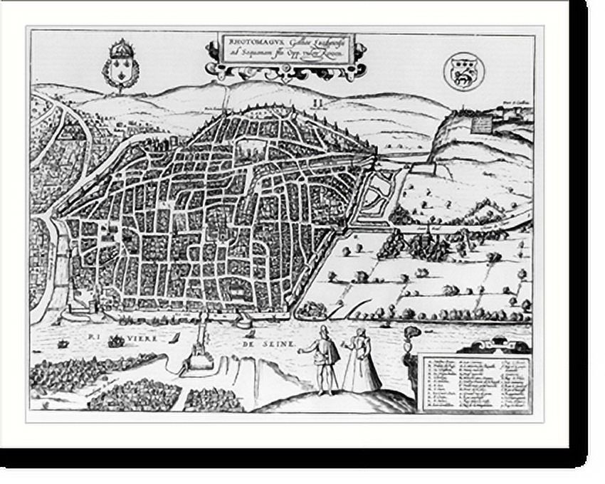 Historic Print, [Figurative map of Rouen, France], 18" x 24" - Walmart.com