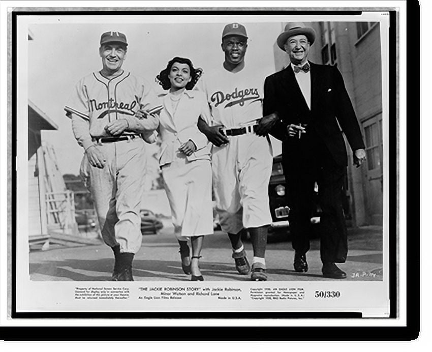 Historic Print, [Film still from The Jackie Robinson Story showing ...