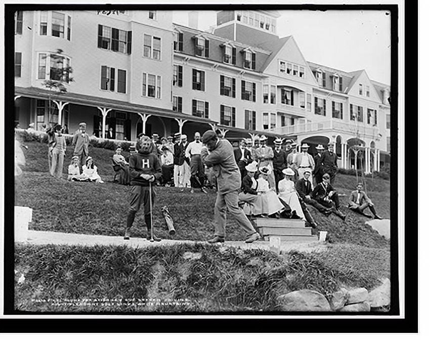 Historic Print, Final round for Stickney Cup, Graham driving, Mount Pleasant golf links, White ...
