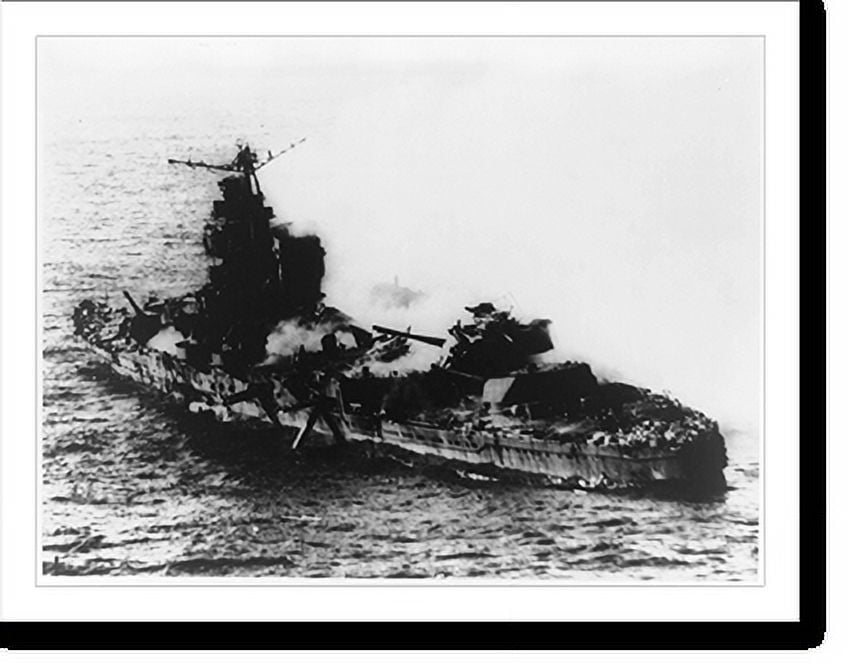 Historic Print, First photograph of the Battle of Midway - June 1942. A ...
