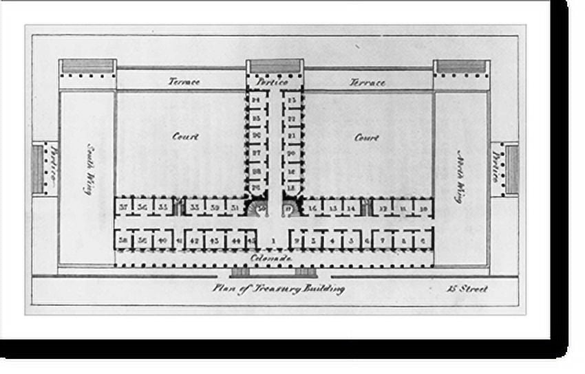 Historic Print, Floor plan of Treasury Building, 16" x 20" - Walmart.com