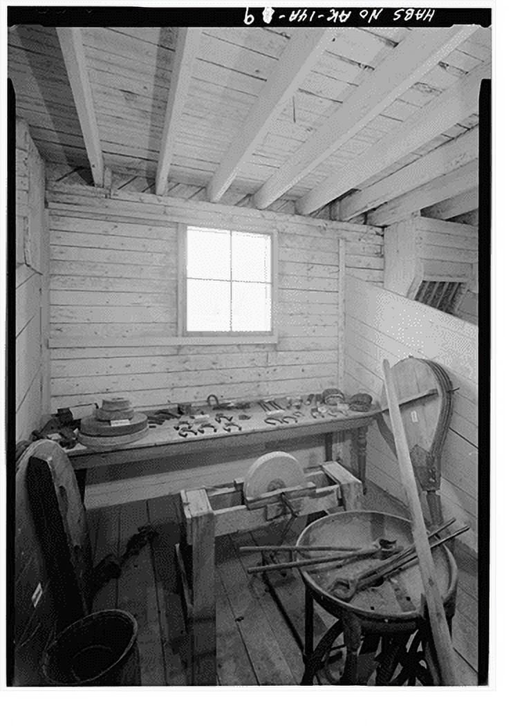 Historic Print, Fort Egbert, Mule Barn, Yukon River at Mission Creek ...