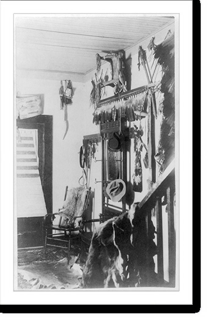 Historic Print, [Fort Sill, Oklahoma Territory. Entrance hall of house ...