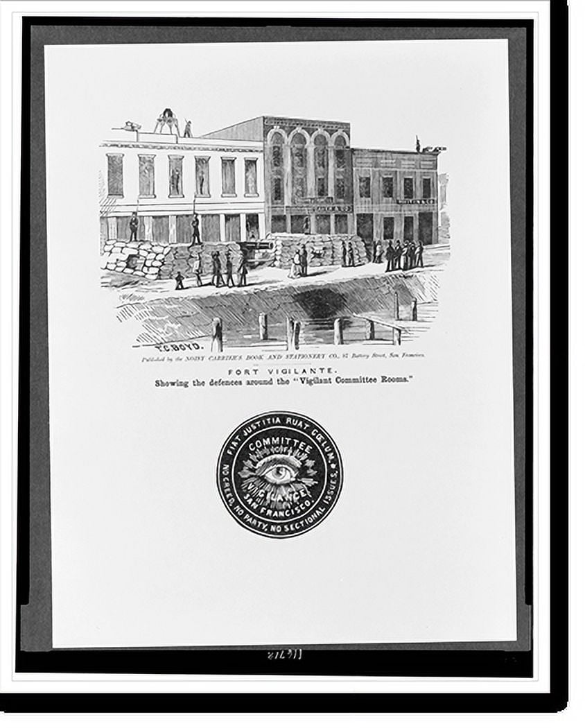 Historic Print, Fort Vigilante. Showing the defences around the ...