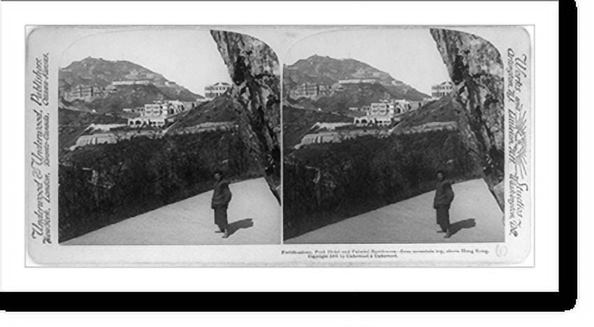 Historic Print, Fortifications, Peak Hotel and palatial residences ...