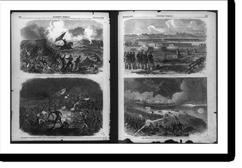Historic Print, [Four Civil War views showing the Battle of Gettysburg ...