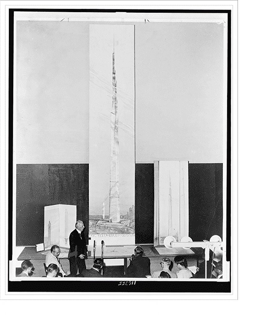 Historic Print, [Frank Lloyd Wright and others dwarfed by 22 foot high ...