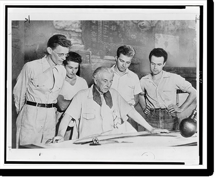 Historic Print, [Frank Lloyd Wright, half-length portrait, seated at ...