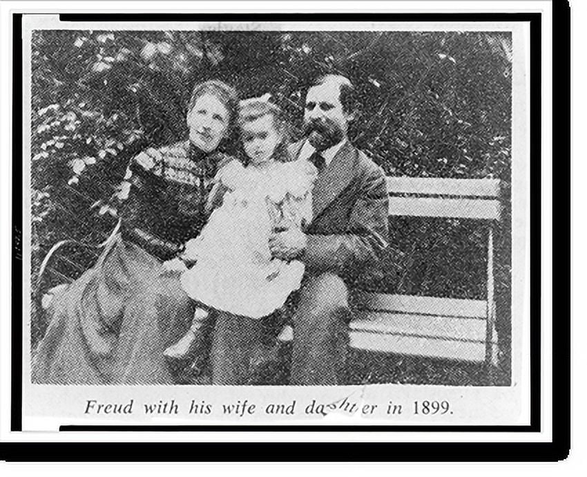 Historic Print, Freud with his wife and daughter in 1899, 16" x 20 ...