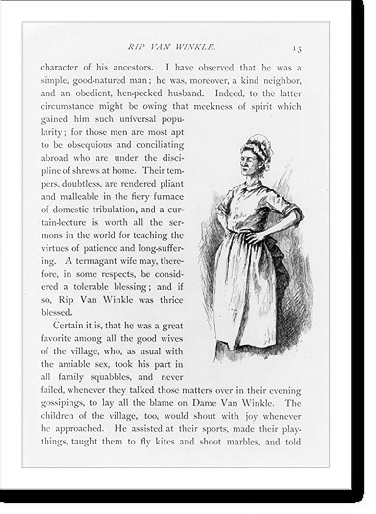 Historic Print, [Full figure of Rip Van Winkle's wife], 16" x 20 ...