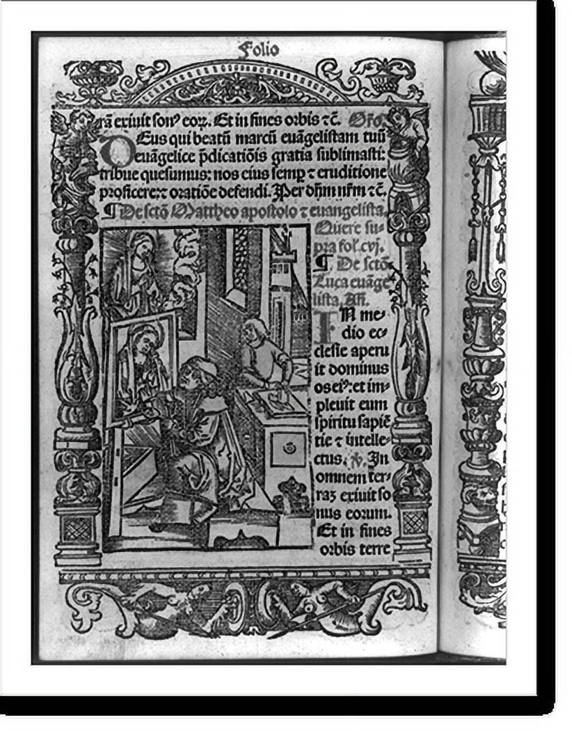 Historic Print, Full page with illus. of man painting madonna and ...