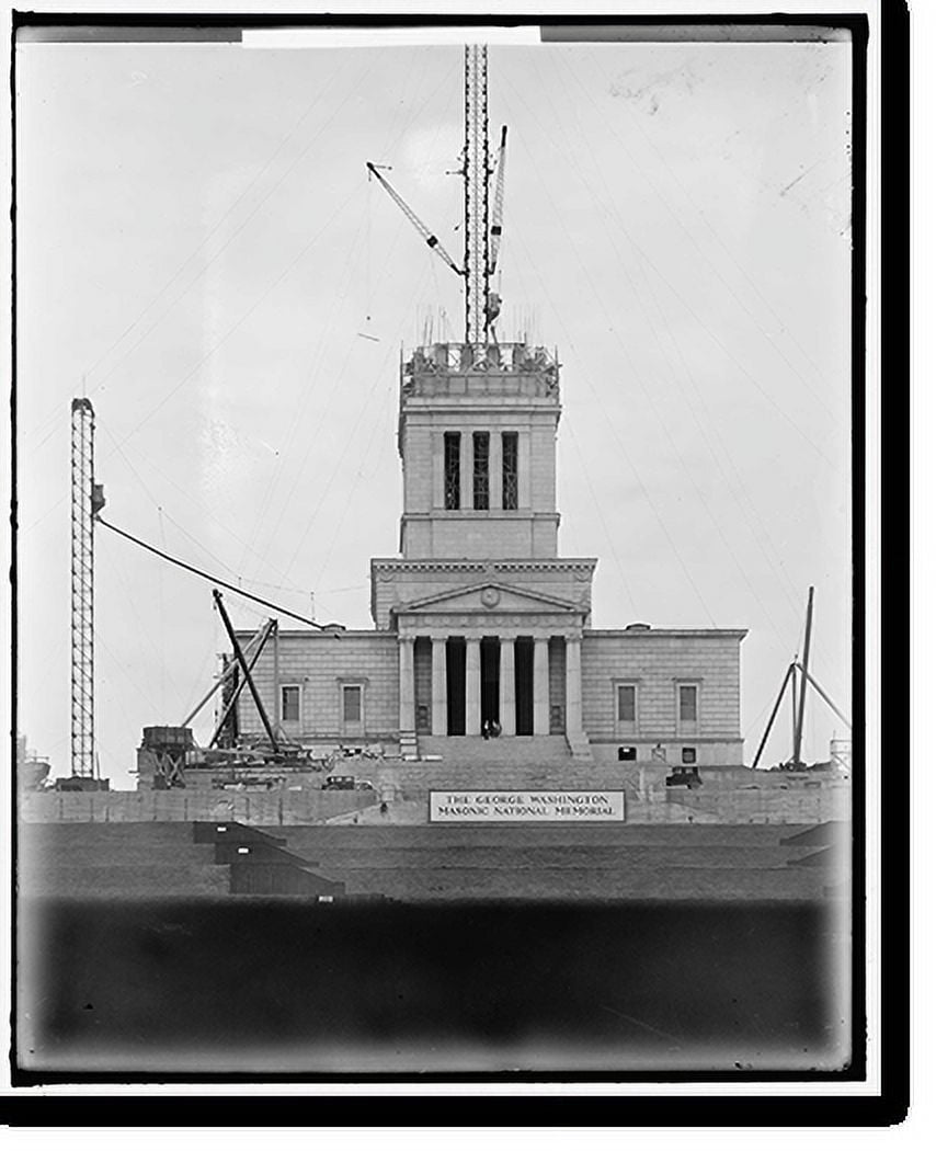 Historic Print, GEORGE WASHINGTON MEMORIAL. UNDER CONSTRUCTION, 16" x ...