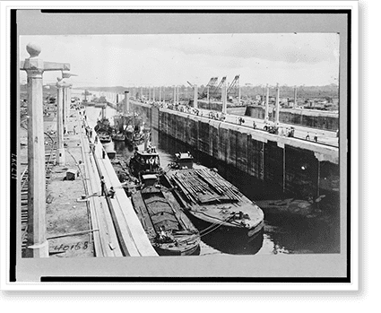 Historic Print, Gatun locks looking toward Atlantic entrance of canal ...