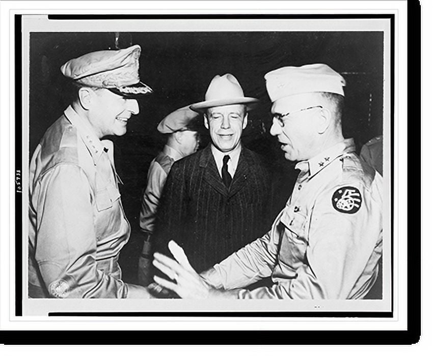 Historic Print, [Gen. Douglas MacArthur greeting Maj. Gen. Ennis C ...