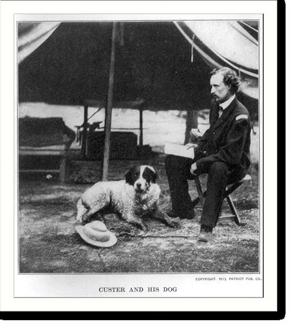 Historic Print, Gen. George Custer and his dog, 18" x 24" - Walmart.com