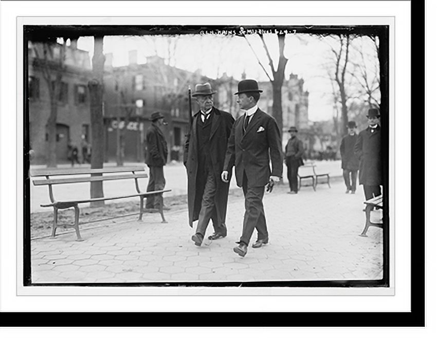 Historic Print, Gen.Hains and Maj. Hains, walking outside courthouse ...