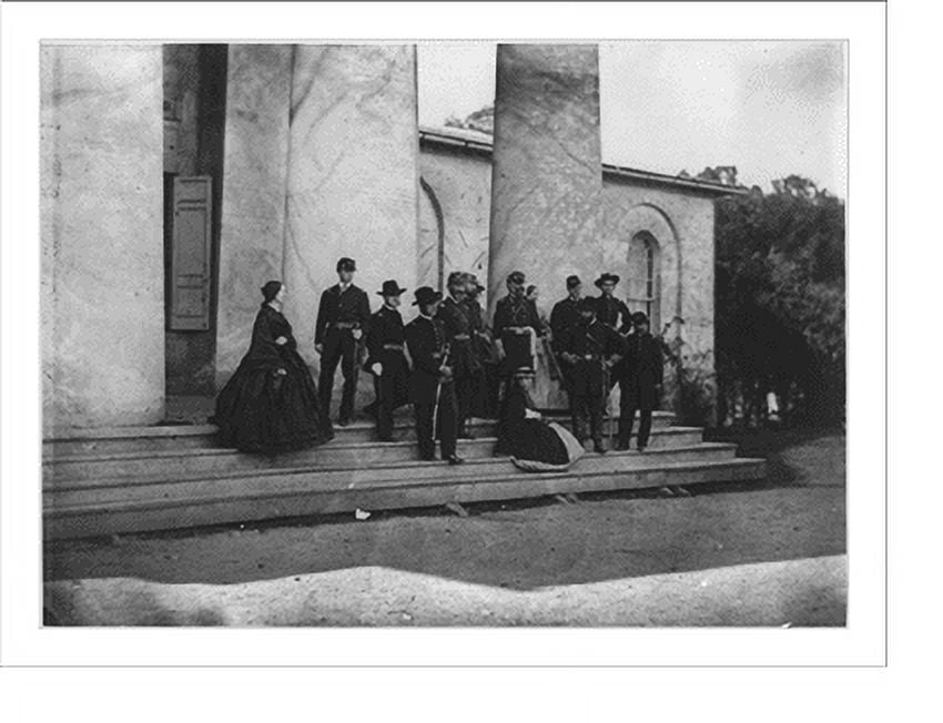 Historic Print, Gen. Samuel P. Heintzelman and staff with their ...