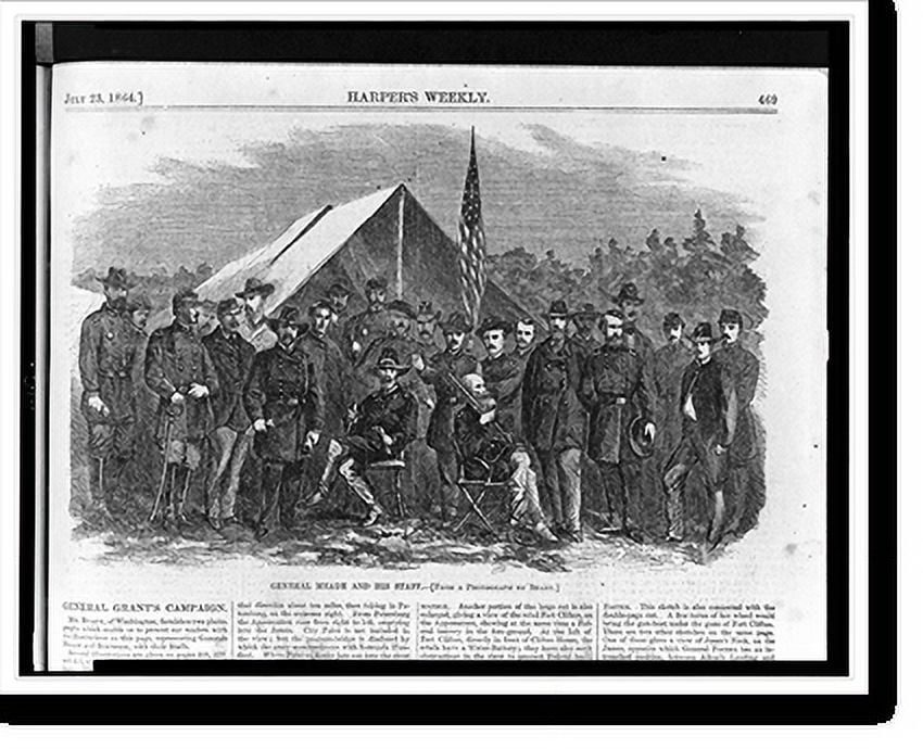 Historic Print, General Meade and his staff.from a photograph by Brady ...