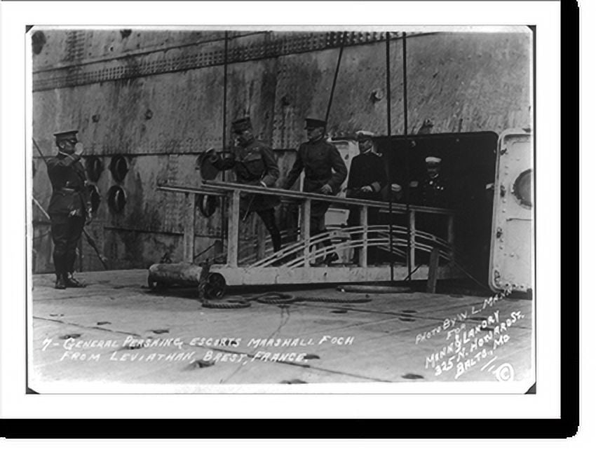 Historic Print, General Pershing escorts Marshall Foch from LEVIATHAN ...