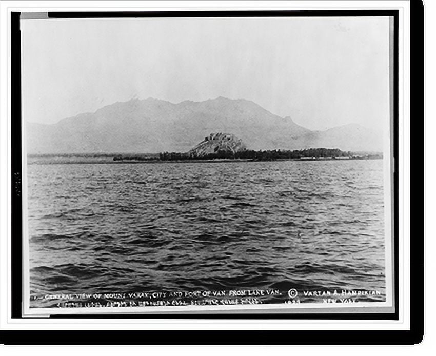 Historic Print, General view of Mount Varak, city and fort of Van from ...