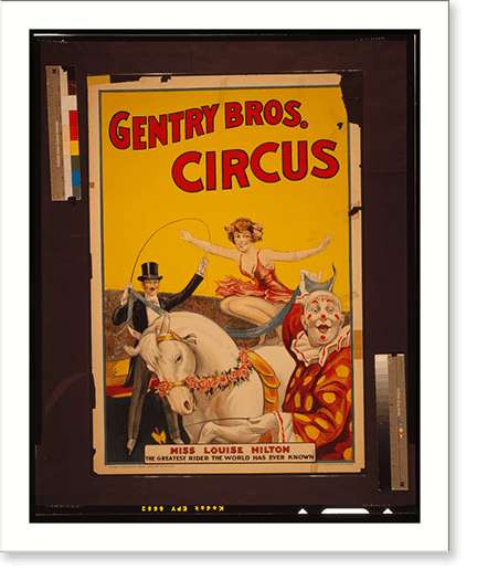 Historic Print, Gentry Bros. circus Miss Louise Hilton, the greatest ...