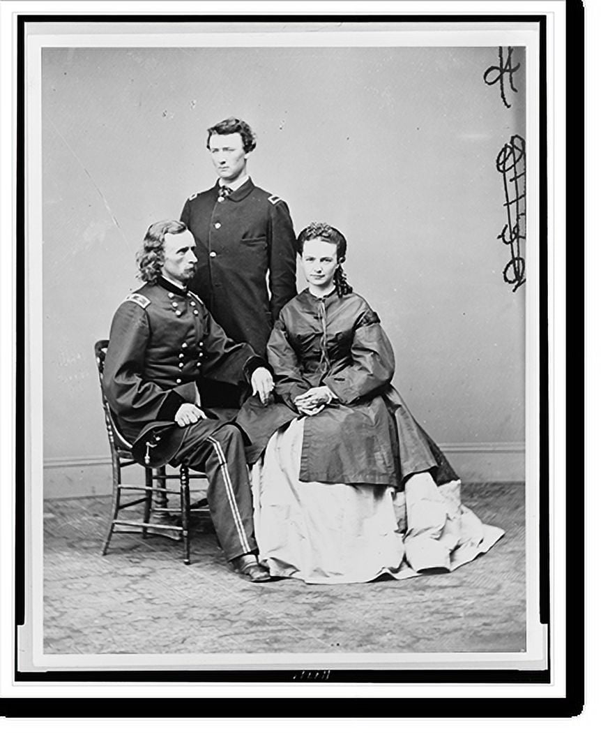 Historic Print, [George Armstrong Custer, in uniform, seated with his ...