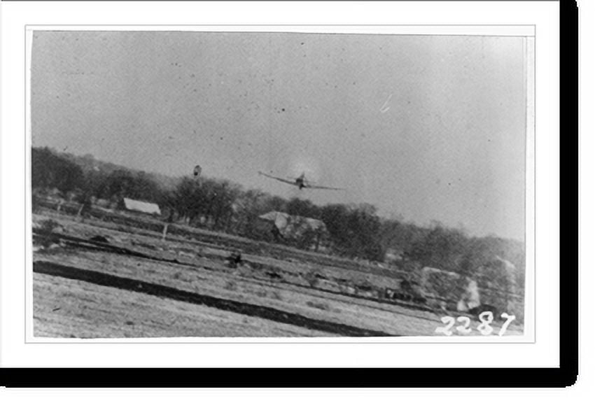Historic Print, [German airplane in flight over open field during World ...